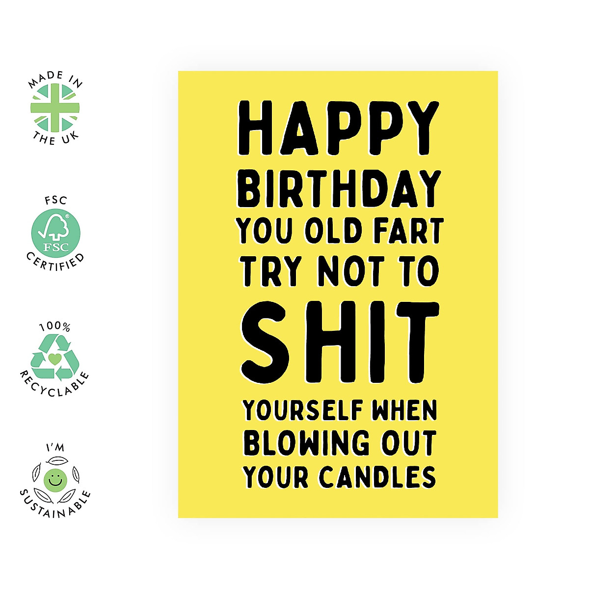 CENTRAL 23 Funny Birthday Cards For Men - For Nan Grandad Mom Dad - Rude Birthday Cards For Men - Funny Cards - 70th 60th 50th - Comes With Fun Stickers - Made In UK