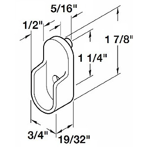 Home750-Oval Closet Rod End Supports w/Rear Facing 5mm Pins - 15mm x 30mm - Polished Chrome Finish - Set of 4