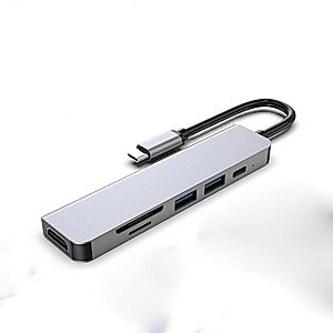 SHYPT USB HUB C Adapter 6 in 1 USB C to USB 3.0 HDMI-Compatible Dock USB-C Type C 3.0 Splitter