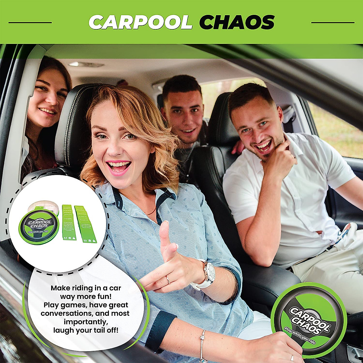 Carpool Chaos - Car Games, Travel Games, Road Trip Games, Travel Games for Kids 8-12, Road Trip Essentials Kids, Car Game Kids, Road Trip Essentials for Adults, Kids Travel Activity