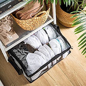 4 Pcs Baseball Hat Organizer for Baseball Caps Wide Hat Storage Holds up to Total 200 Caps Hat Holder Hat Case Hat Boxes for Men Women Hat Rack Hat Bag Container for Closet Home Travel Display, Gray