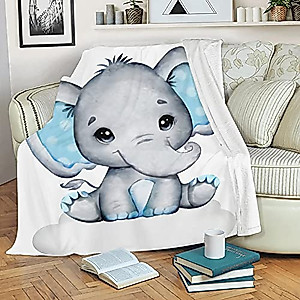 Personalized Baby Blanket with Name Custom Elephant Baby Blankets for Girls Baby Boy Gifts Baby Products Super Soft Blankets for Newborns Nursery Decor Neutral