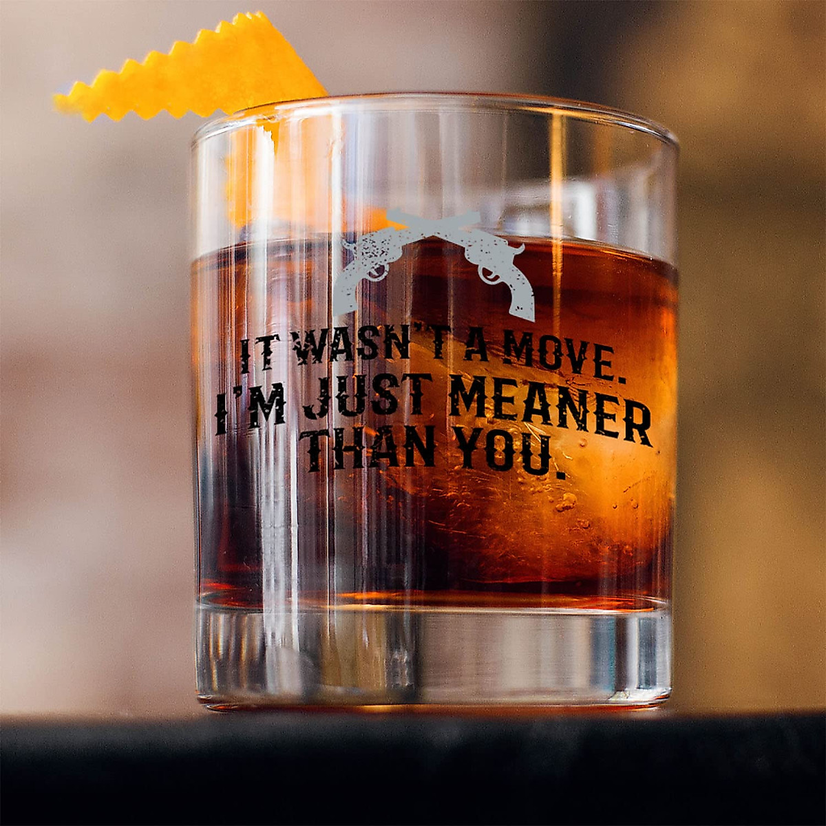 Toasted Tales I'm Just Meaner than You | Old Fashioned Whiskey Glass Tumbler 11 oz. | Rocks Barware | Quality Chip Resistant Home Bar Whiskey Gift