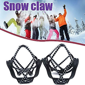 shlutesoy Ice Traction Cleats,Shoes Crampons,2Pcs Anti-Slip Spikes Cleat Crampons Shoe Cover Ice Snow Hiking Climbing Gripper Black