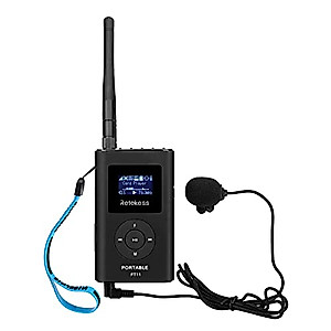 Retekess FT11 FM Transmitter,Portable FM Broadcast Transmitter for Church with Microphone, Rechargeable FM Radio Stereo Station for Drive-in Movie,Parking Lot,Support TF Card AUX Input