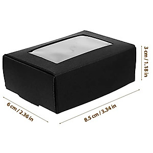 MAGICLULU Wedding Favor Bags 50pcs Bakery Boxes with Window Kraft Paper Cookie Boxes Mini Cake Boxes Cupcake Boxes Small Paper Gift Box for Dessert Pastry Candy Packaging Birthday Treat Case