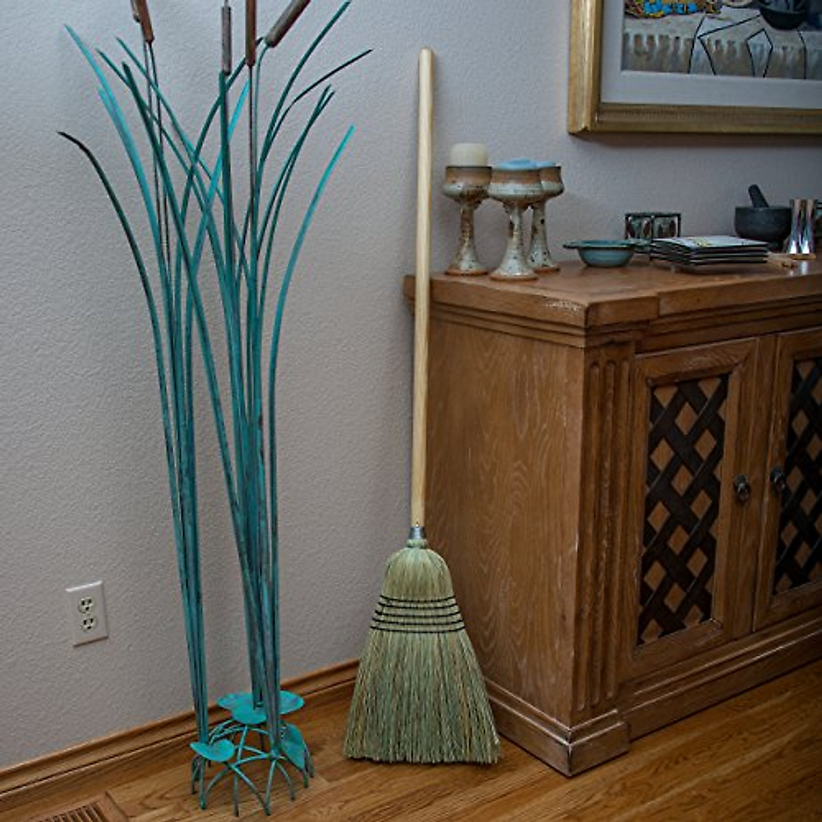 Carlisle FoodService Products 4135067 Commercial Corn Broom with Solid Wood Handle, 12" Wide