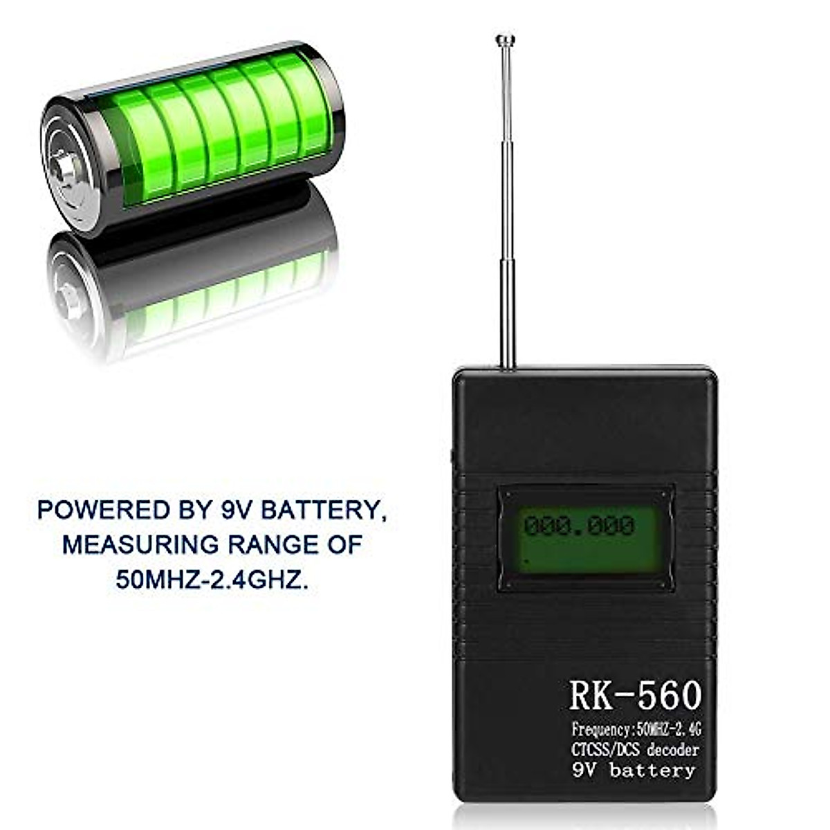 ciciglow Portable Handheld Frequency Counter,50MHz-2.4Ghz Frequency Accurate Radio Frequency Test,with Antenna One-Key Operation,Suitable for DCS and CTCSS Testing