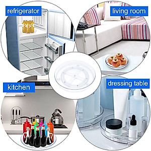 SWZHAI Lazy Susan Organizer 11 inches, Clear Turntable Acrylic Spice Rack for Cabinet Storage, Rotating Seasoning Organizer for Kitchen, Refrigerator, Pantry, Countertop, Table, Vanity, Bathroom
