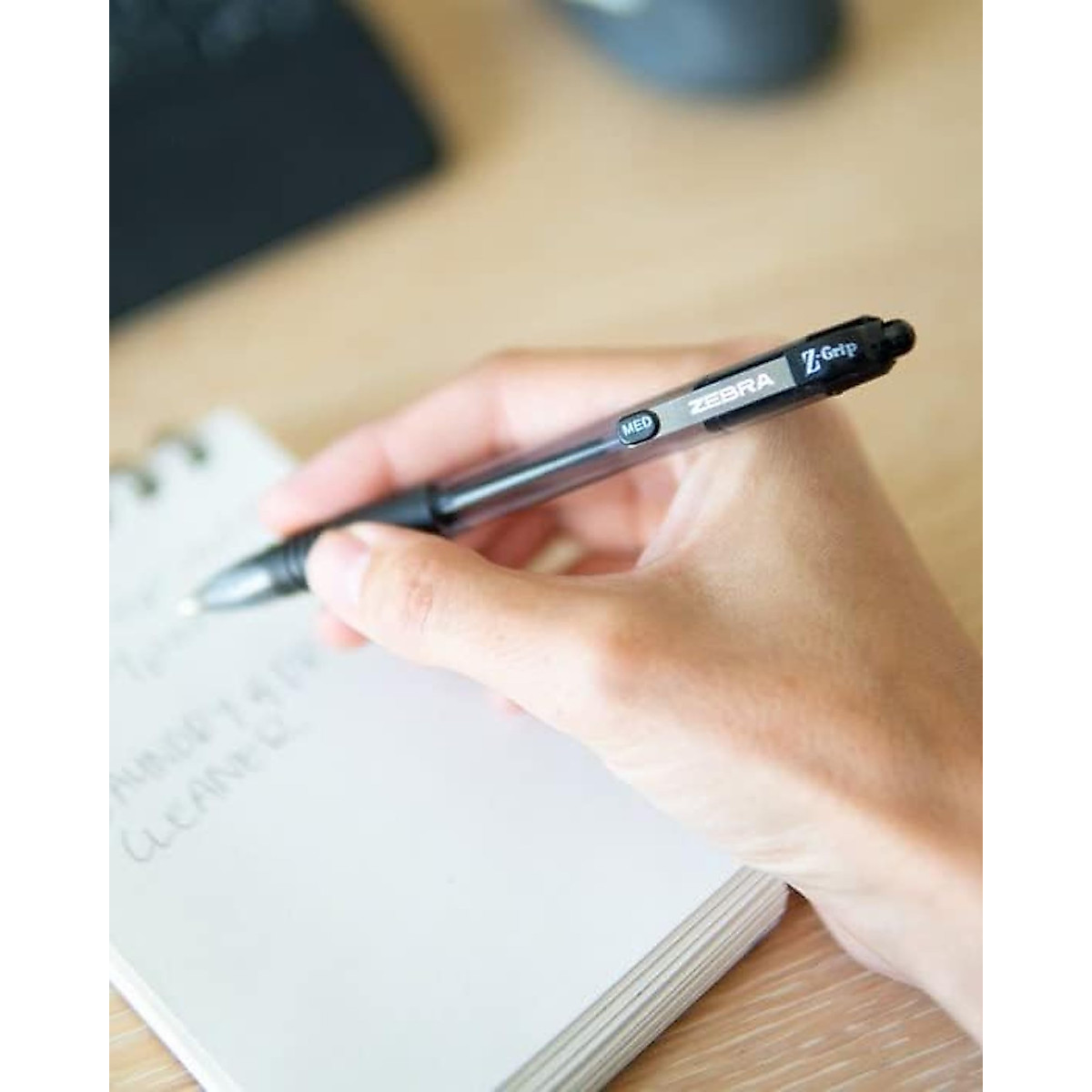 Zebra Pen Z-Grip Retractable Ballpoint Pen, Fine Point, 0.7mm, Black Ink, 12-Pack