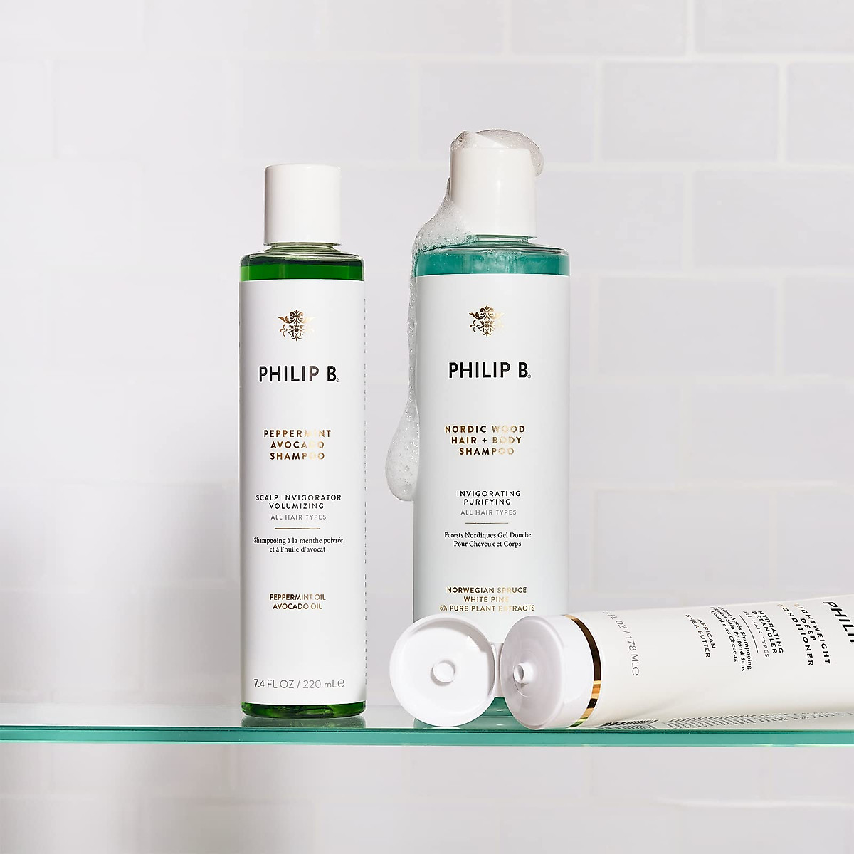 Philip B Nordic Wood Hair + Body Shampoo | Invigorating and Purifying Hair and Body Shampoo that Lathers Up Luxuriously, 11.8 oz.