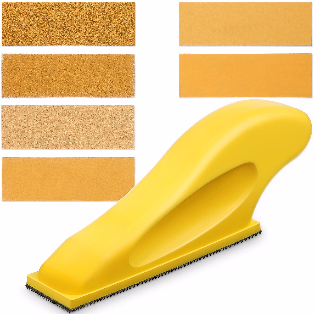 BBTO Micro Sander Kit 3.5x1 Inch Mini for Small Projects, Detail Handle Sanding Tools, 120 Sheets Sandpaper Wood P80, P120, P180, P240, P400, P600 DIY Handicrafts Polishing