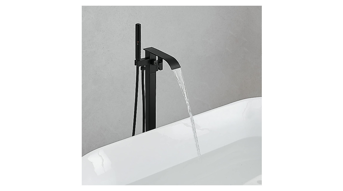 RUMOSE Matte Black Freestanding Tub Filler - High Flow Faucet