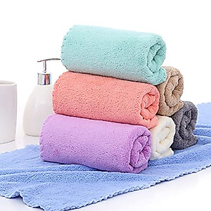 Smalibal 35x75cm Face Towel, Superfine Fiber Shower Towels, Bath Towels Hand Towels, Wash Cloth Towel, Face Washcloths for Bath, Hand, Face, Gym and Spa, Home, Office Blue