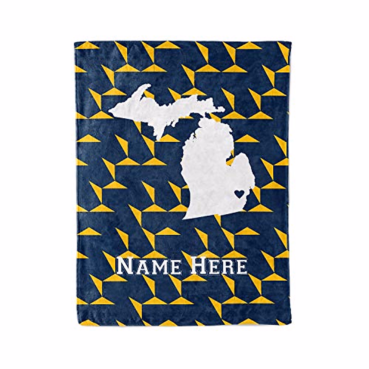 State Pride Series Michigan - Personalized Custom Fleece Throw Blankets with Your Family Name - Ann Arbor Edition