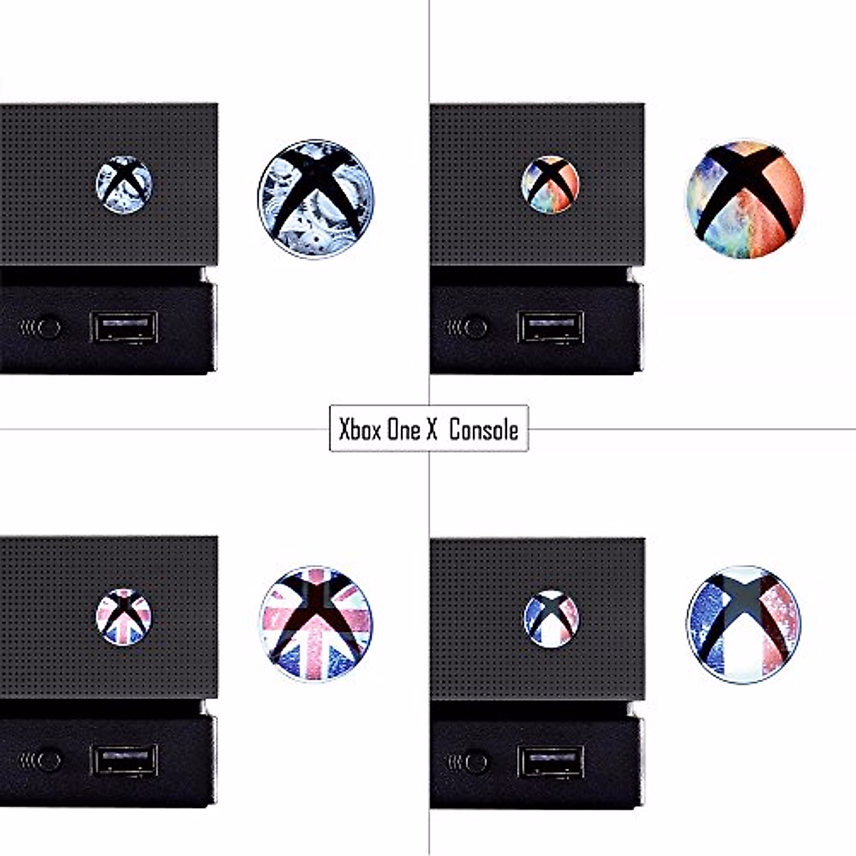 eXtremeRate 60 pcs Custom Home Button Power Switch Stickers Skin Cover for Xbox Series X & S, Xbox One and Xbox One X/S Console & Controller, for Xbox One Elite Controller and Xbox One Kinect