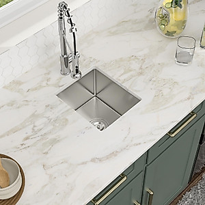 Bar Sink Undermount - Logmey Stainless Steel Bar Prep Sink 16 Gauge Small Kitchen Sink 9 Inch Deep RV Sink Single Bowl Kitchen Sink 13x15x9 Inches