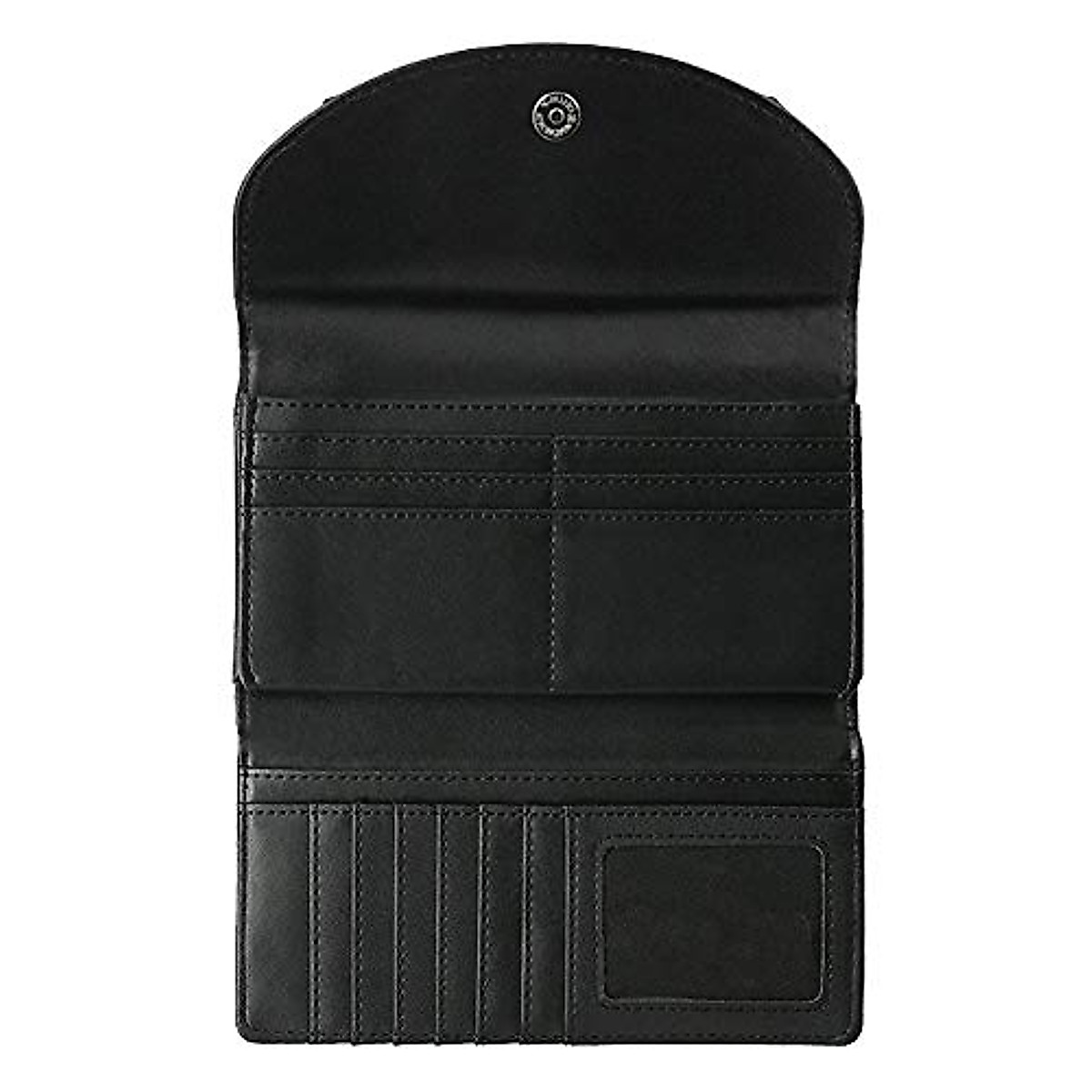 Restyle Triple Goddess Sun and Moon Gothic Tri-Fold Wallet, Faux Leather, Black