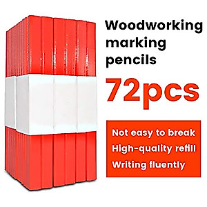 Gegong 72Pcs Carpenter Pencils 7 inch Octagonal Red Hard Black Lead Carpenter Pencil Woodworking Marking Tool
