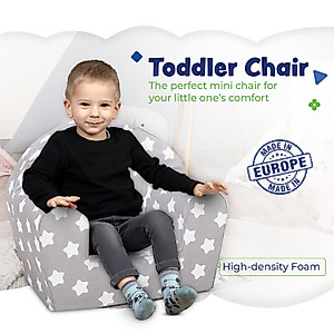 Delsit Kids Couch for Toddlers - Comfy Armchair for Children, Lightweight Foam Sofa and Reading Chair with Removable Cover, Made in Europe