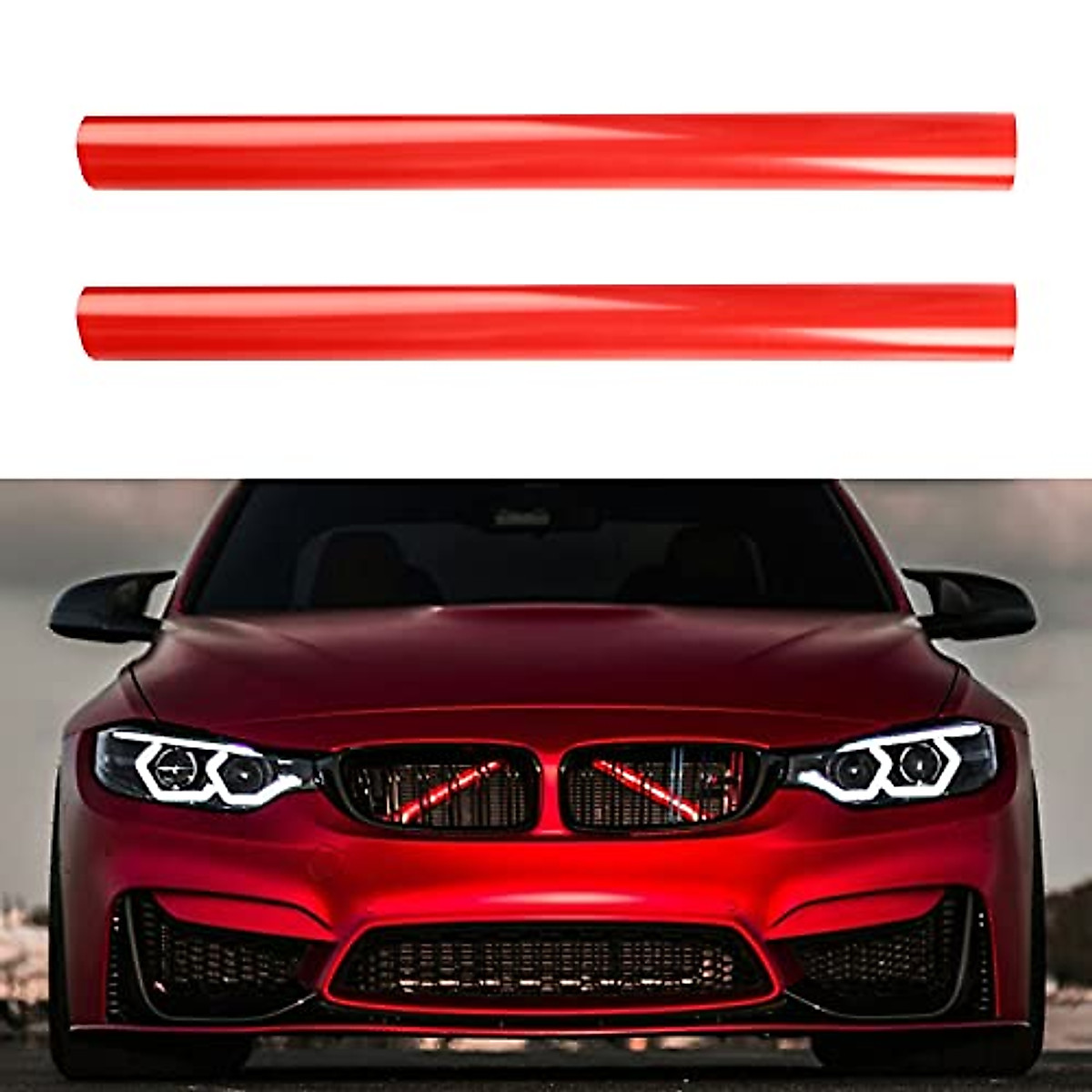 Grille Insert Stripes Replace for BMW F20 F30 F32 2012-2018, 320i 328i 330i 335i 420i 428i 435i Accessories (Red, 3 series)