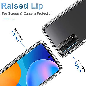 Gufuwo Case for P Smart 2021/Huawei Y7A/Enjoy 20 SE Case with Tempered Glass Screen Protector, Clear 360 Full Body Protection Hard Shell+Soft TPU Shockproof Cover Cases for Huawei P Smart 2021 (Clear)