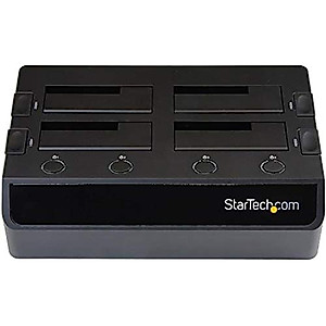 StarTech.com 4-Bay USB 3.0 To SATA Hard Drive Docking Station, USB Hard Drive Dock, External 2.5/3.5" SATA III SSD/HDD Docking Station, Hot-Swap Hard Drive Bay, Top-Loading (SDOCK4U33),Black