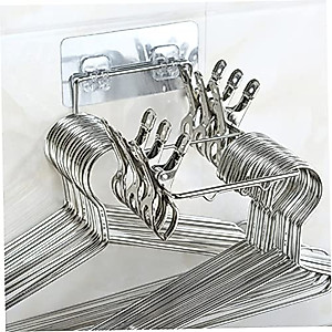 4 pcs Multi Purpose Hanger Wall Mount Clothing Rack Wall Mounted Drying Rack Wind- Proof Hook Clothes Laundry Hanger Drying Rack Stainless Steel Sock Rack Sock Drying Rack Clip