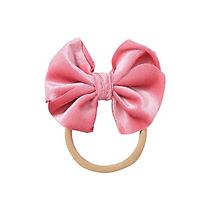 inSowni 12 Pack Solid Soft Velvet Bow Headbands Hair Accessories for Baby Girls Toddlers Newborns Infants Kids