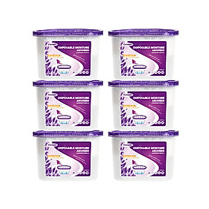 CANAGER Lavender Vanilla Moisture Absorber Box,Odor Eliminator and Dehumidifier Boxes for Closet,Bedroom,Kitchen,Bathroom-6 Packs,Cups - Traps Moisture for Fresher, Cleaner Air Purple