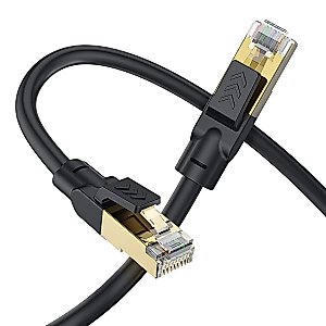 Hisetec Cat 8 Ethernet Cable 100 ft Heavy Duty 26AWG, Pure Copper,Outdoor Ethernet Cable 100 ft, Double Shielded SSTP Internet Cable Waterproof, Direct Burial, Indoor/Outdoor,UV Jacket, PoE