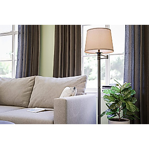 Kenroy Home 32215CBZ Riverside Swing Arm Floor Lamp with Copper Bronze Finish, Classic Style, 59" Height, 24" Width, 18.625" Depth