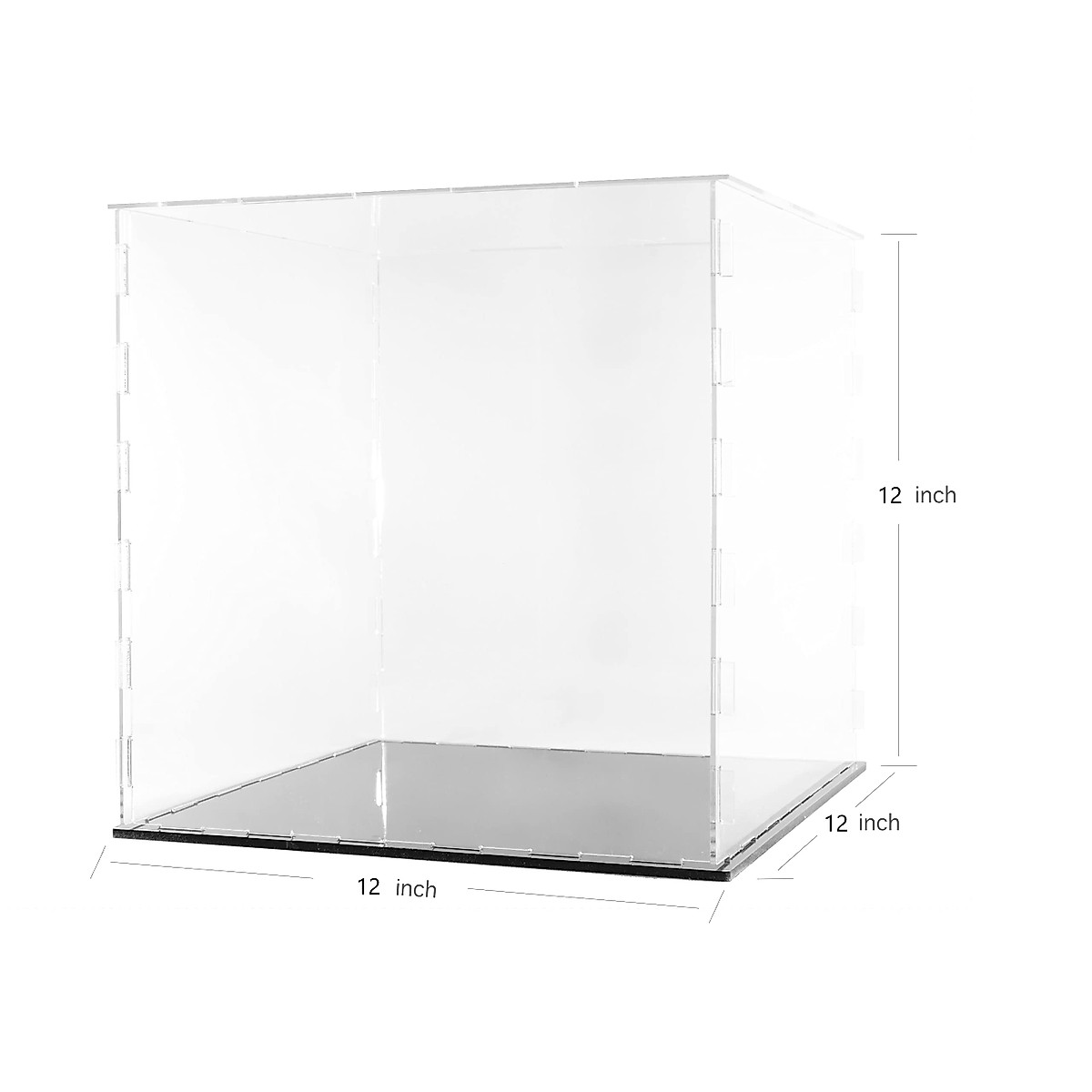 Clear Acrylic Display Case-Assemble Countertop Box for Display-Clear Display Box,Dustproof Protection Showcase for Toy Collectibles (12*12*12inch)