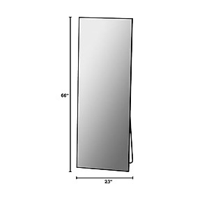 Antok Full Length Mirror, 66"x23" Floor Standing Full Body Mirror with Stand for Bedroom & Living Room, Black