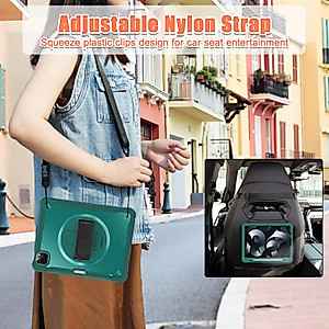 Batianda Case for iPad Pro 12.9-inch 2022 6th M2 /2021 (5rd Generation) / iPad Pro 12.9" 4th/3rd Gen Heavy Duty Rugged Shockproof Tablet Cover with 360° Rotating Hand Strap & Shoulder Strap, Teal