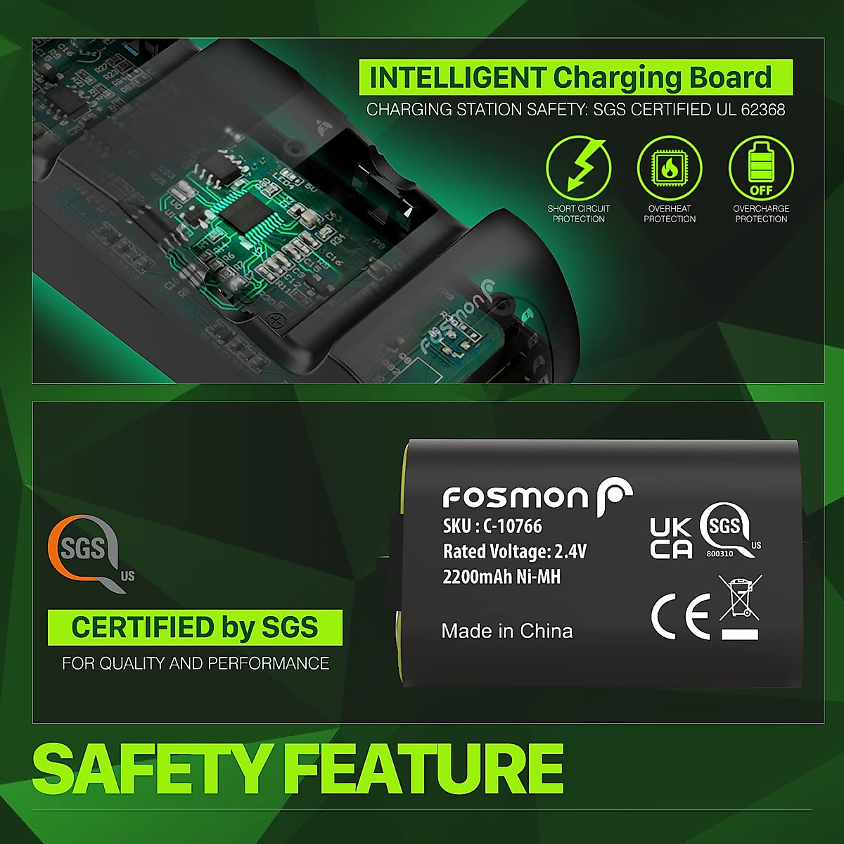 Fosmon Quad Pro 2 Max Controller Charging Station with 4X 5280mWh Rechargeable Battery Pack Compatible with Xbox Series X/S, Xbox One Controllers