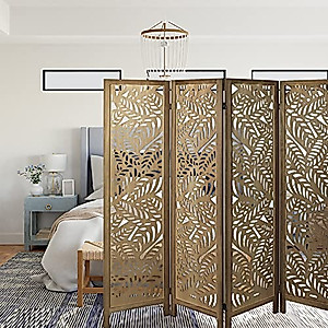 4 Panel Room Dividers Wood Room Dividers Folding Privacy Screen Separation Wall Dividers Separator for Bedroom, Office