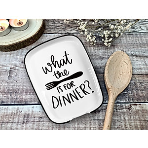 Ceramic Fork Spoon Rest What The Fork Is for Dinner, Functional Kitchenware Spoon Rest for Dinner Party, Dining Table, Kitchen Countertop or Stove Top