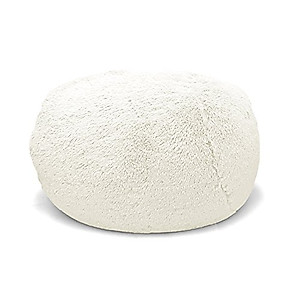 Urban Shop Long Hair XL Pouf, White