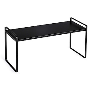 ideaglass Countertop Organizer, Cupboard Stand Spice Rack, 16" Cabinet Pantry Shelf, Organization and Storage for Kitchen Bathroom, Metal Plate Milky White