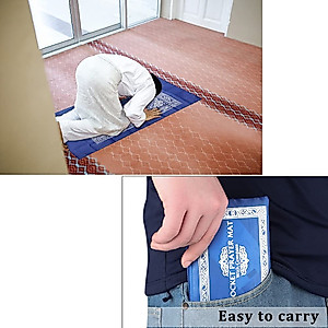 Anlising 2 Pieces Portable Travel Prayer Mat with Compass, Waterproof Polyester Prayer Rug, Muslim Travel Prayer Mat, for Ramadan Gifts (60cm×100cm)