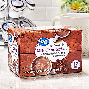 Great Value Cappuccino Coffee and Hot Drink Single Serve Pods, 12 Count (Hot Cocoa, Pack of 2)