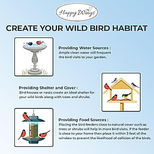 Happy Wings Sunflower Hearts & Chips - Sunflower Kernels and Chips Bird Food- 5 Pounds I No Mess, No Waste Seed| No Grow Seed | Bird Seed for Wild Birds