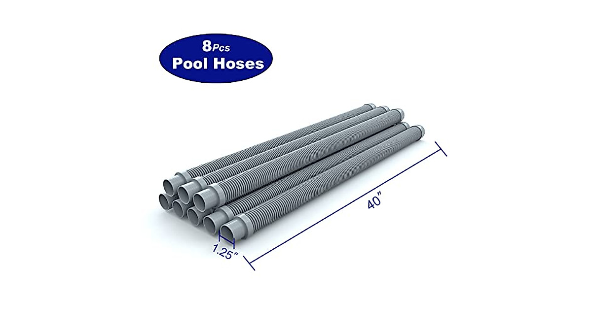 Poolvio 8-Piece Pool Vacuum Hose Kit for Automatic Cleaners