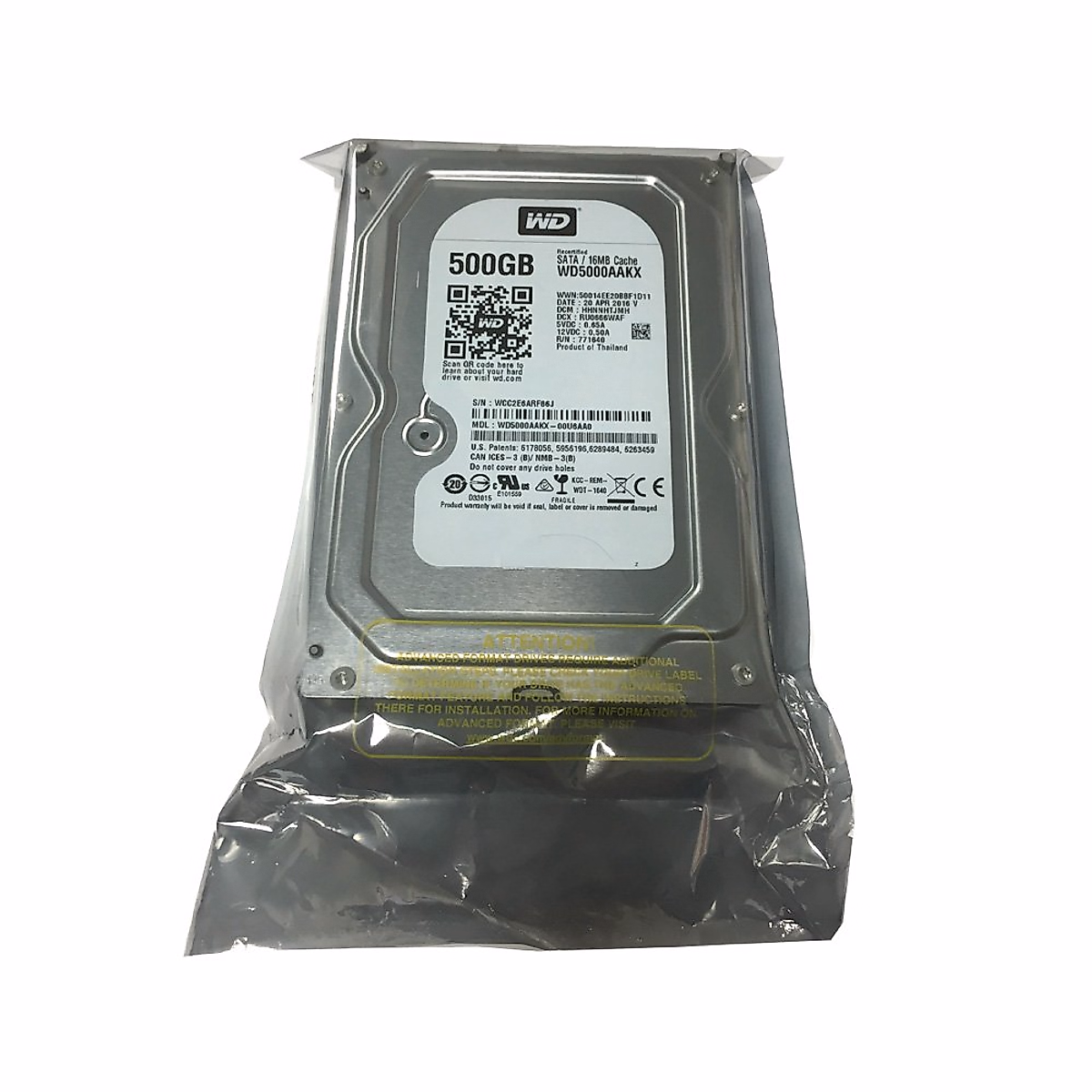 Western Digital Caviar Blue WD5000AAKX 500GB 7200RPM 16MB Cache SATA 6.0Gb/s 3.5in Internal Hard Drive (Renewed) - w/ 1 Year Warranty