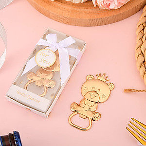 24 Packs Baby Shower Favors for Guests Bulk Cute Baby Bear Shape Bottle Opener with Gift Boxes for Baby Boy or Girl Party Souvenirs or Decorations (White box)