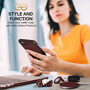 Dreem Fibonacci 2-in-1 Wallet Case for Apple iPhone 8 Plus & 7 Plus - Luxury Vegan Leather, Magnetic Detachable Shockproof Phone Case, RFID Card Protection, 2-Way Flip Stand - Coffee