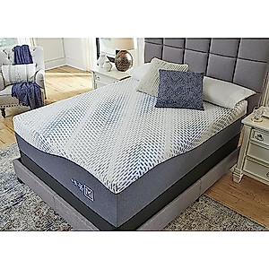 Signature Design by Ashley 14 Inch Millennium Cushion Firm Gel Memory Foam Hybrid Mattress, Queen, White