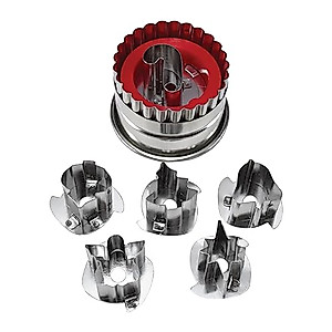 R&M International Christmas Linzer Cookie Cutters, Angel, Candy Cane, Bethlehem Star, Bell, Christmas Tree, Ornament, 6-Piece Set