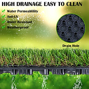 XLX TURF Interlocking Artificial Grass Square Tiles, Fake Grass Pad for Dogs Potty Training Indoor Outdoor Patio Balcony, 12x12 Inch, 6 Pack